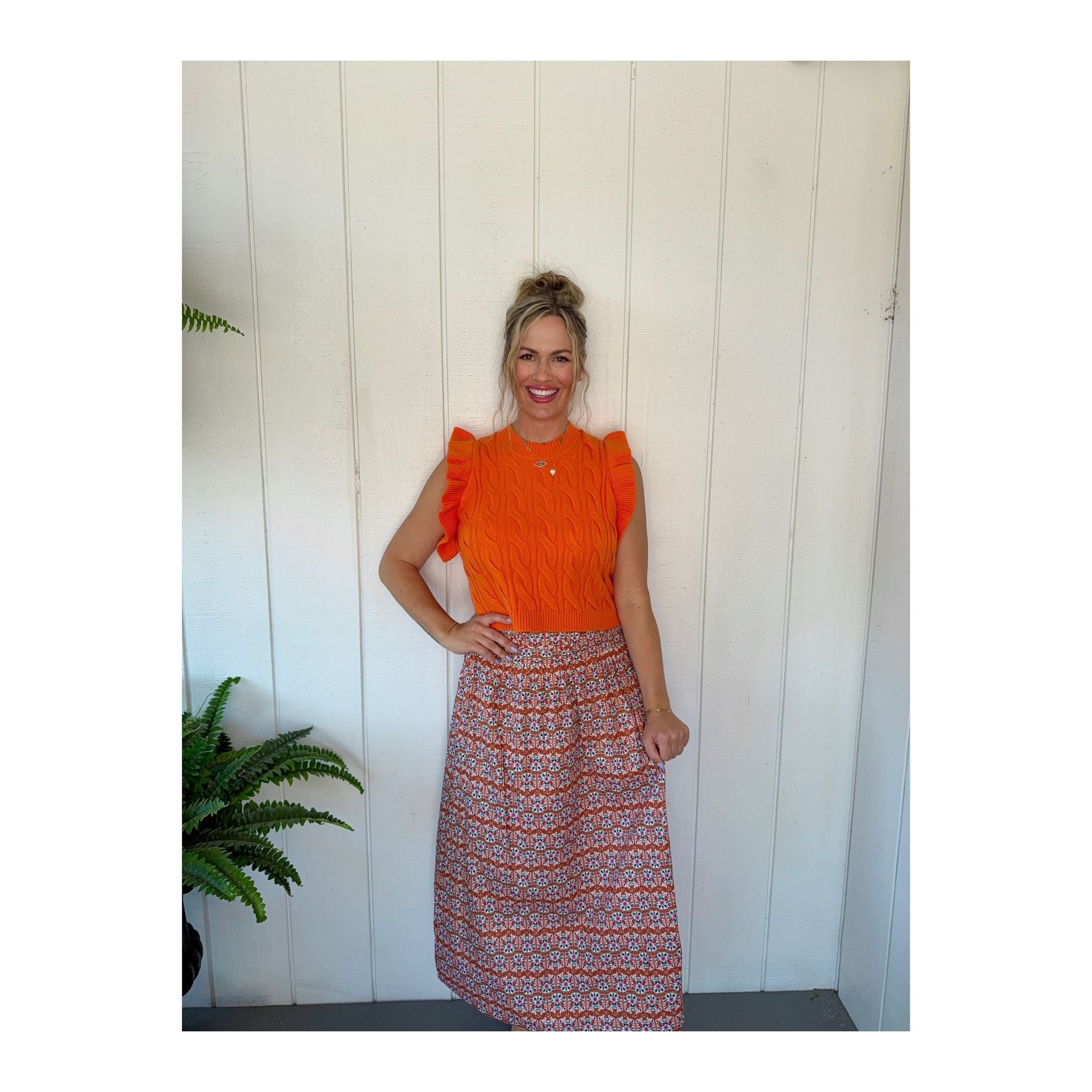 Miranda Orange Sweater Vest – The Pearl Pagoda